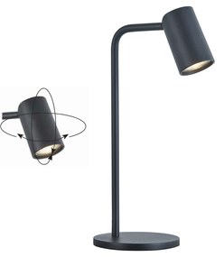 Mantra 7515 Sal, černá stolní lampa s otočnou hlavou 1xGU10, výška 36,5cm