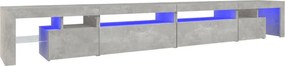 TV skříňka s LED osvětlením betonově šedá 290x36,5x40 cm 3152805