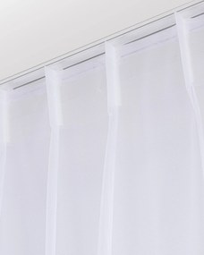 Záclona na jednotlivých hačcích flex barva bílá látka poloprůhledná