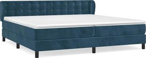 Box spring postel s matrací tmavě modrá 200x200 cm samet 3127755