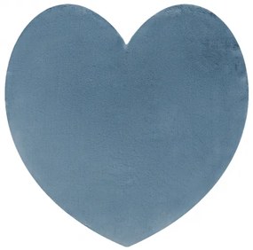 Moderní kusový koberec SHAPE 3105 Srdce protiskluzový vhodný k praní shaggy modrý Rozměr: 80x80 cm