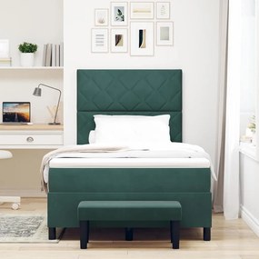 Postel s boxspringem s čelo Tmavě zelená 200 x 120 cm samet 3344573