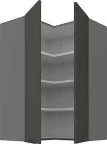 ARIA pi | horní kuchyňská skříňka 60x60 GN-90 2F (90°) rohová s policemi | VYSOKÁ | 60x60 cm | antracit/šedá grafit