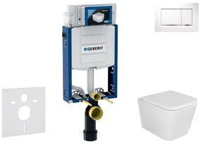 Geberit Kombifix - Set předstěnové instalace, klozetu Arkas a sedátka softclose, tlačítko Sigma30, bílá/chrom SANI15CA3106