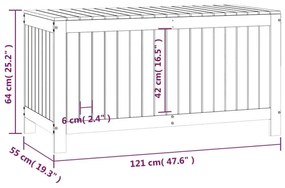 Petromila Zahradní úložný box 121 x 55 x 64 cm masivní borové dřevo