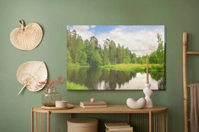 Obraz Lesní Krajina S Jezerem Nedostatek Nedostatek Plátno Canvas 120x80