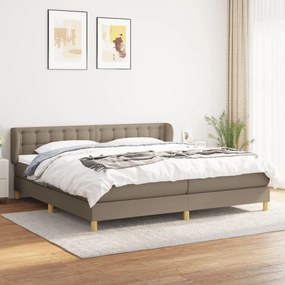 Box spring postel s matrací taupe 200x200 cm textil 3127153