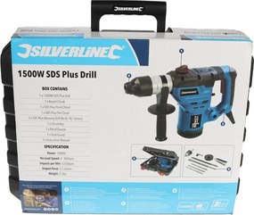 Silverline Vrtací a sekací kladivo SDS Plus 1500 W 982593 268819