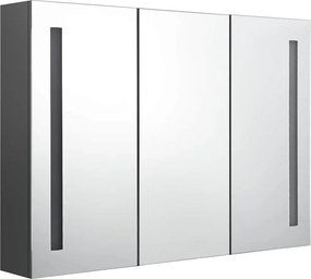 LED koupelnová skříňka se zrcadlem 89 x 14 x 62 cm šedá 326527