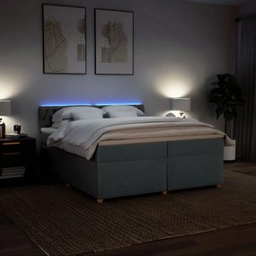 Box spring postel s matrací tmavě šedá 200x200 cm textil 3289095