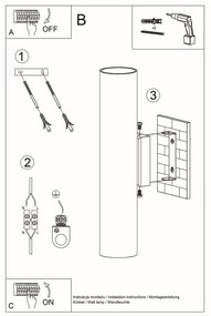 Nástěnné svítidlo Lagos, 1x bílé kovové stínítko