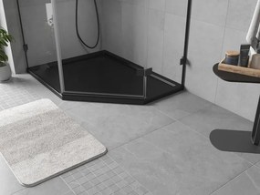 Mexen Flow, pětiúhelníková sprchová vanička slim 100 x 80 cm, levá, černá matná - 46P708010L
