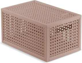 Starorůžový úložný box s víkem z recyklovaného plastu 19x30x15 cm Kaya – Curver