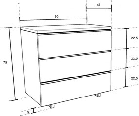 Komoda Vince z masivního dřeva Olše