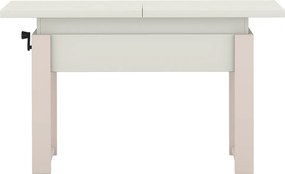Rozkládací polohovací konferenční stolek HOGO 3v1 | 120-157x62,5-74,5x67 cm | síla horní desky 32 mm | bílá/nohy kašmír
