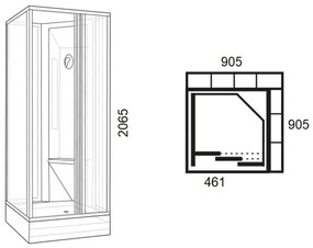Ravak Supernova - Sprchový box 91x91 cm, s vaničkou a příslušenstvím, bílá/čiré sklo 83677112Z1