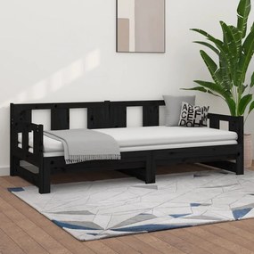 vidaXL Výsuvná postel masivní borovice 2x (90 x 190) cm [820295] Barva: Černá