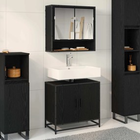 Sada koupelnového nábytku 2 ks Černý dub 65 x 33 x 60 cm 3402347