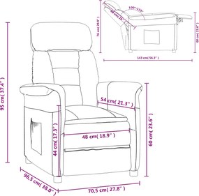 vidaXL Polohovací křeslo umělá semišová kůže Barva: Černá