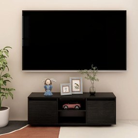 TV stolek černý 110 x 30 x 40 cm masivní borové dřevo - Default Title