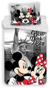 JERRY FABRICS Povlečení Mickey a Minnie v New Yorku 02 Polyester 140/200, 70/90 cm