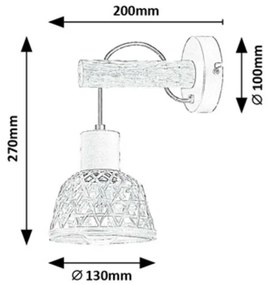 Rabalux 71025 nástěnné svítidlo Rattan, černá