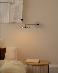 LED nástěnné svítidlo s ohybatelnou konstrukcí/stmívatelné do zásuvky v leskle stříbrné barvě ø 15 cm Asteria Wall Long – UMAGE