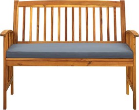 Zahradní lavice s poduškou 119 cm masivní akáciové dřevo 312133