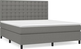Box spring postel s matrací tmavě šedá 160x200 cm textil 3142106