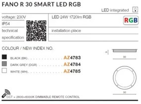 Venkovní stropní LED svítidlo Fano R 30 Smart tmavě šedá