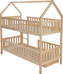 Montessori patrová postel 90x200, přírodní, VENITA TYP 2 Kondela 0000396844