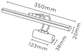 Nástěnná LED lampa Flut 35 cm černá