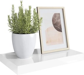 Plovoucí nástěnná police bílá vysoký lesk 40 x 23,5 x 3,8 cm MDF 323742