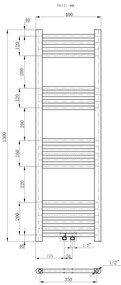 Erga Simple, topné těleso 1300x400 mm, 441 W, černá, ERG-LAV-SIMP-13040-BK