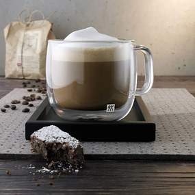 Sorrento dvoustěnná sklenice na Cappuccino s uchem 450ml 2 ks Zwilling