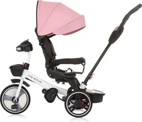 CHIPOLINO Tříkolka se stříškou Be Active 2v1 Pink Linen / od 1.5 roku