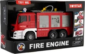 TEDDIES Auto hasičské 25 cm / Plast / Na setrvačník / Světlo a zvuk /
