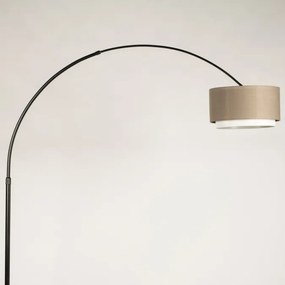 Stojací designová oblouková lampa Soffito Taupe and Black