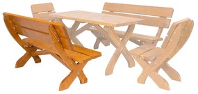 Drewmax MO111 lavice - Zahradní lavice z masivního smrkového dřeva 150x62x89cm - Dub