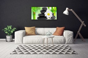 Obraz na plátně Bambus Kameny Zen Květ 120x60 cm