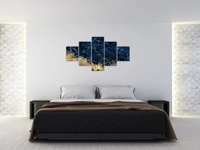 Obraz - Tmavě-modrý mramor (125x70 cm)