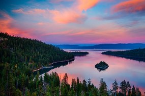 Obraz jezero při západu slunce