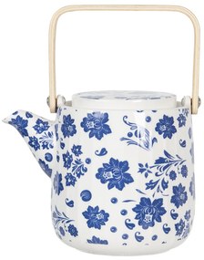 Porcelánová konvička na čaj s modrými květy I - 0,8L