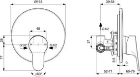 Ideal Standard Cerabase - Sprchová baterie pod omítku | s tělesem | ch