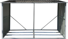 Přístřešek na dřevo, antracit/bílá, 302x121,5x191 cm, DARYL TYP 3