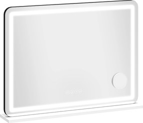 HOMCOM osvětlené make-up zrcadlo 80x60 cm, stmívatelné LED toaletní zrcadlo, RGB světlo, 3 barevné teploty, bílé