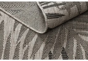 Dywany Luszczow Kusový koberec SIZAL FLOORLUX 20504 LISTY stříbro / černý DŽUNGLE Rozměr koberce: 80 x 150 cm