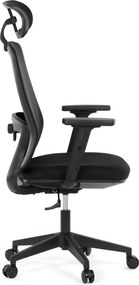 Kancelářská  ergonomická  židle NOKA — síť / látka, černá