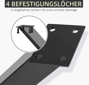HOMCOM Stolové nohy 2 kusy ve tvaru X z oceli pro jídelní stůl psací stůl černý 72cm stabilní a moderní