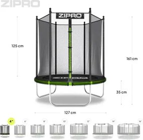 ZIPRO Jump Pro OUT Trampolína 4FT 127 cm / s venkovní síťí